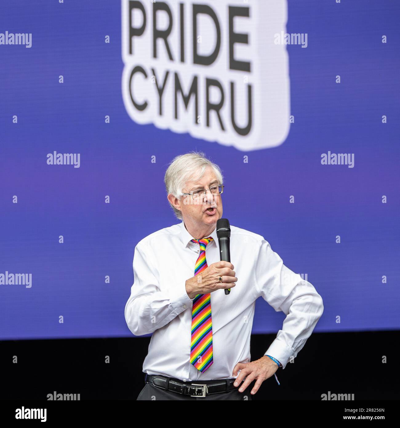 Mark Drakeford at Pride Cymru Stage and grounds 2023 Cardiff Stock ...