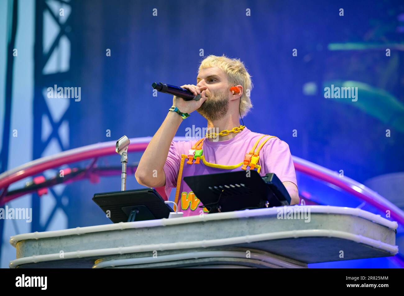 Tucker Halpern from Sofi Tukker performs during Day 3 of the 2023 ...