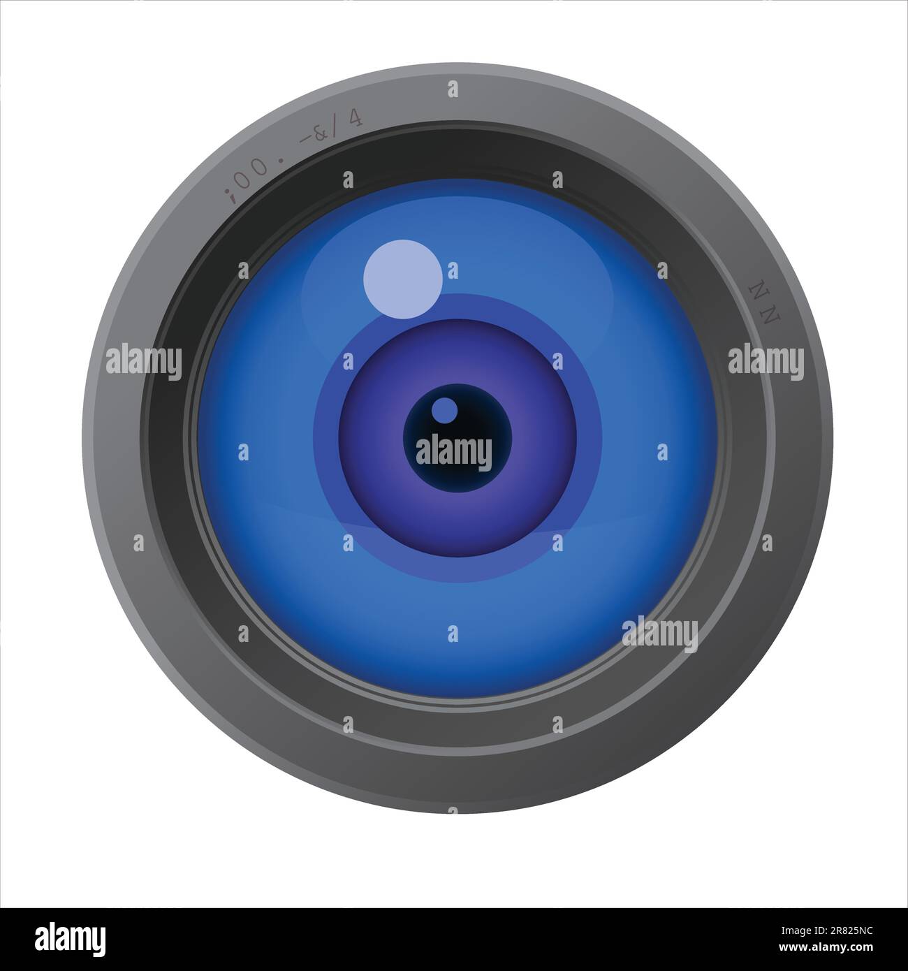 An eye inside of camera lens isolated on white background Stock Vector Image & Art - Alamy