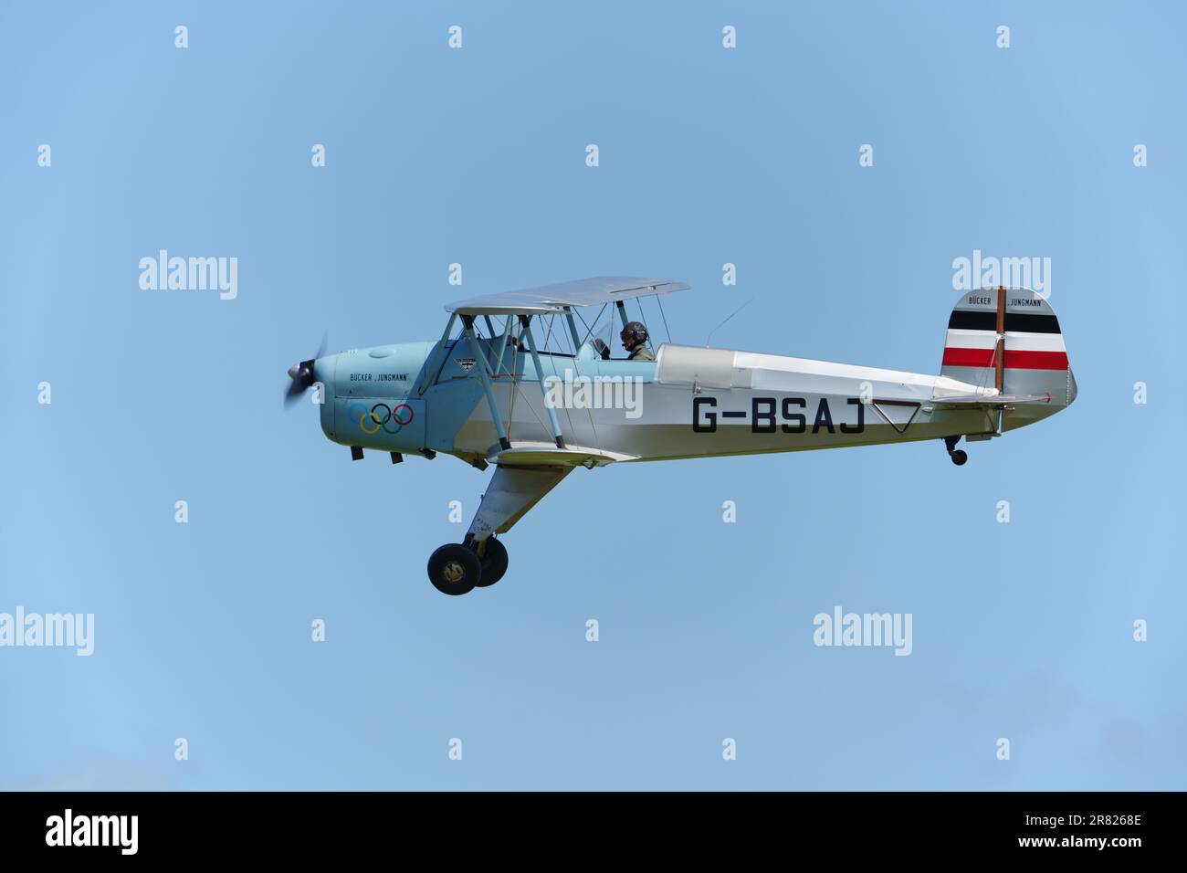 Bucker Jungmann displays at the Shuttleworth Around the World Air Show ...