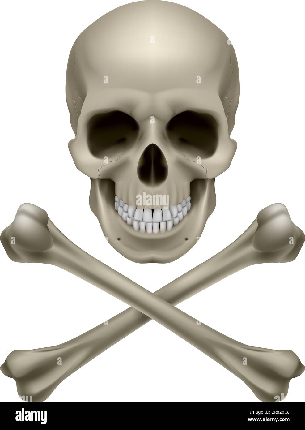 Skull and crossbones. Illustration on white background Stock Vector ...