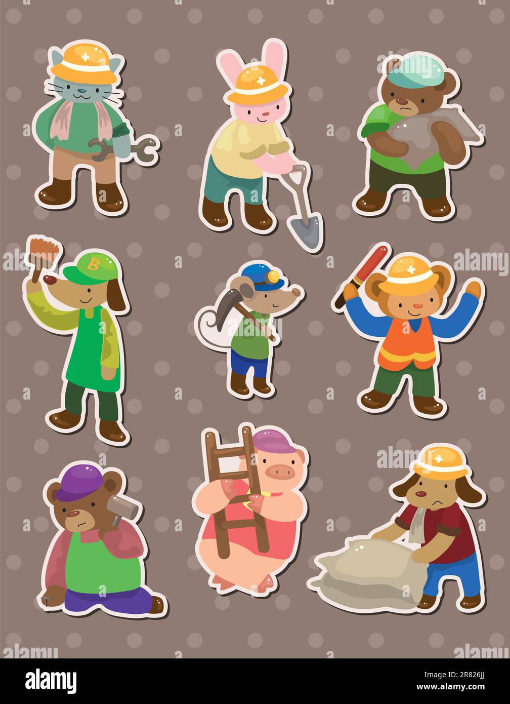 animal worker stickers Stock Vector Image & Art - Alamy