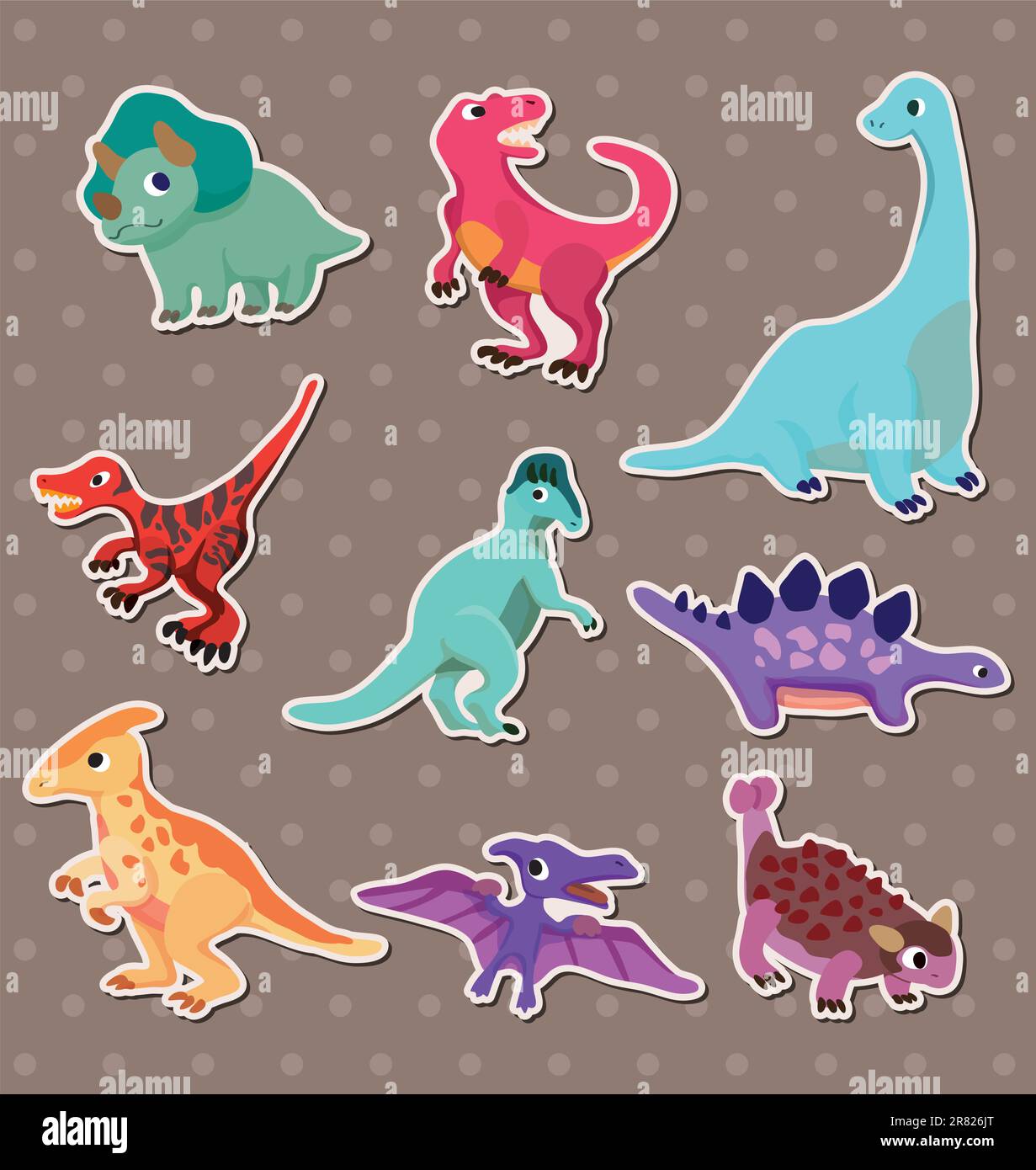 Cute dinosaur sticker triceratops hi-res stock photography and images ...