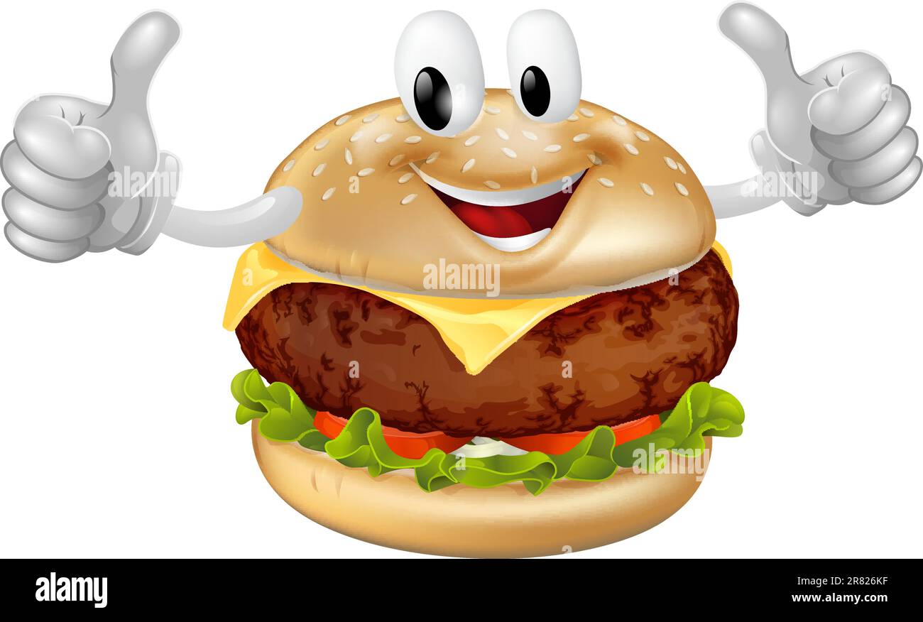 Illustration of a cute happy beef or cheese burger mascot man smiling ...