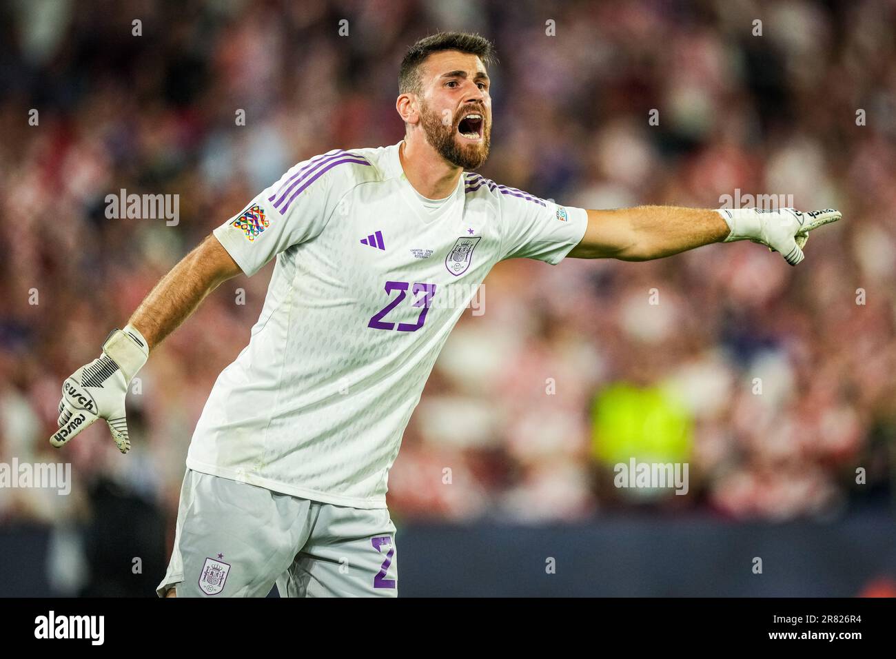 Rotterdam, Netherlands. 18th June, 2023. Rotterdam - Spain goalkeeper ...