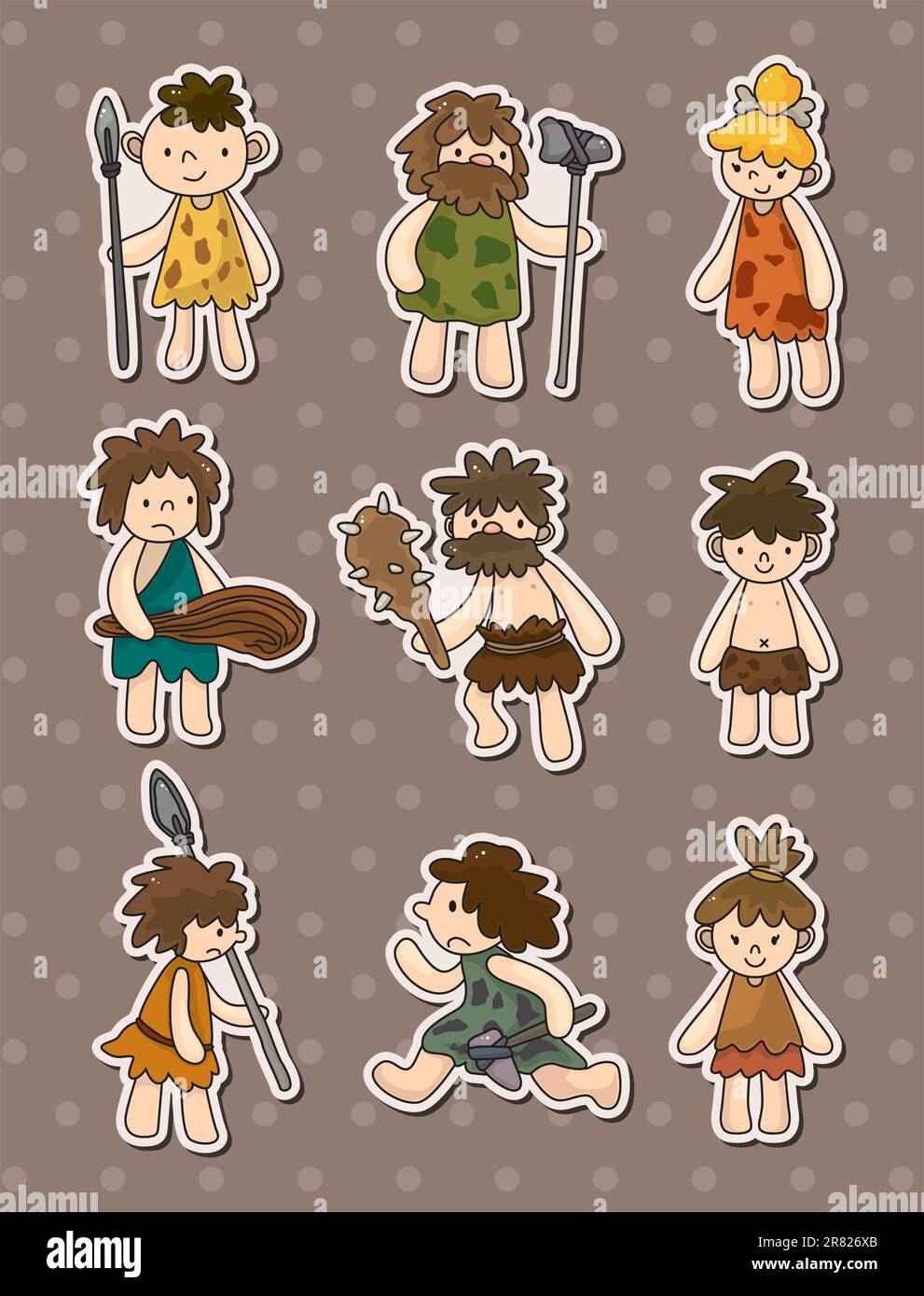 cartoon Caveman stickers Stock Vector Image & Art - Alamy