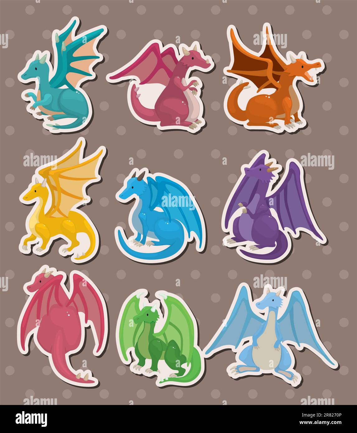 fire dragon stickers Stock Vector Image & Art - Alamy