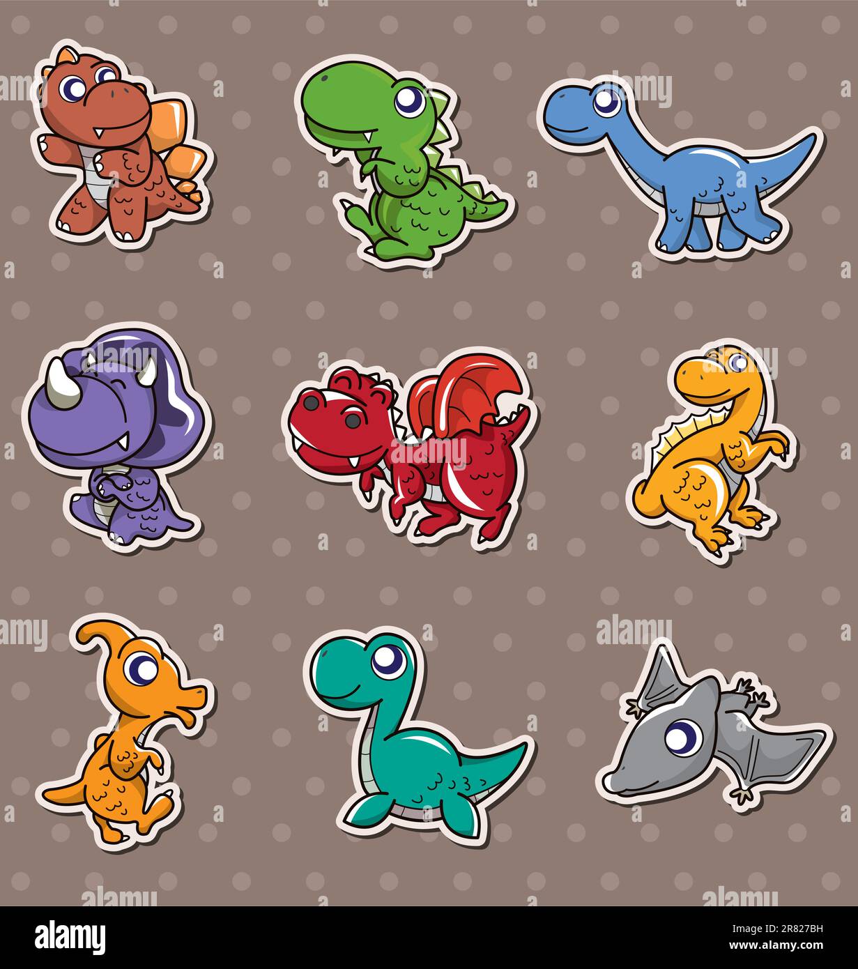 Cute dinosaur sticker triceratops hi-res stock photography and images ...