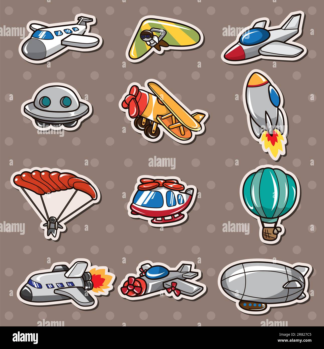 cartoon airplane stickers Stock Vector Image & Art - Alamy