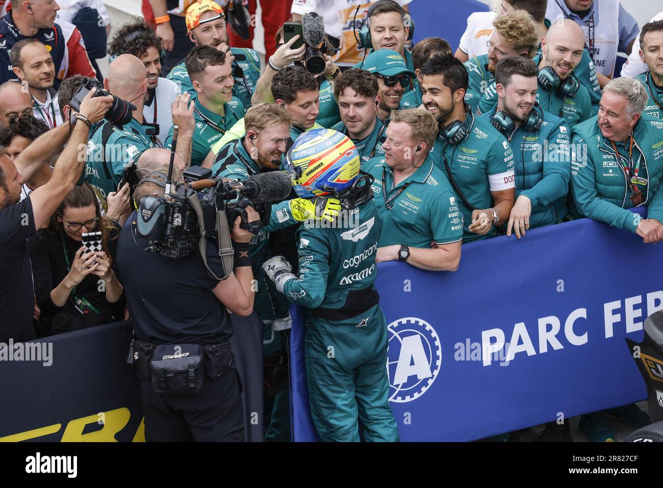 ALONSO Fernando (spa), Aston Martin F1 Team AMR23, portrait celebrates ...