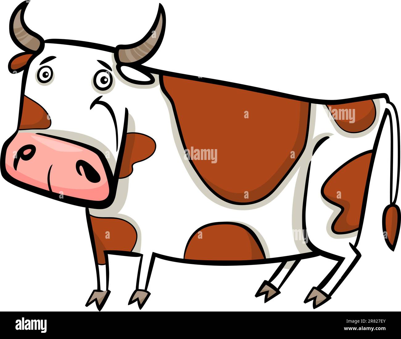 cartoon illustration of cute spotted farm cow Stock Vector Image & Art ...