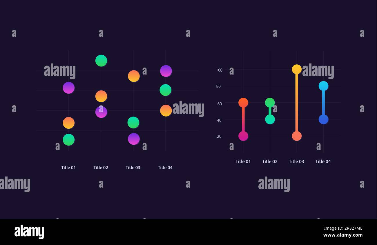 Dot gradient infographic chart design template set for dark theme Stock Vector Image & Art - Alamy