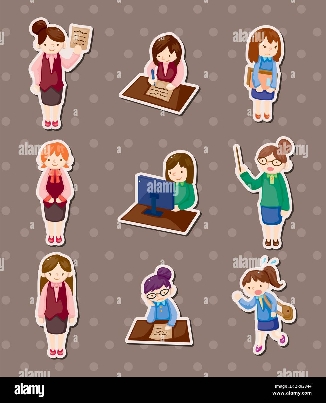 Office girl Stock Vector Images - Alamy