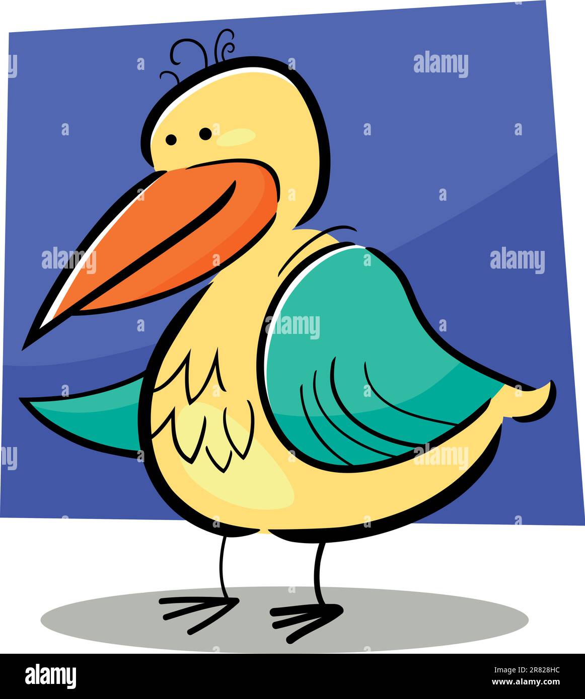cartoon doodle illustration of cute colorful bird Stock Vector Image ...
