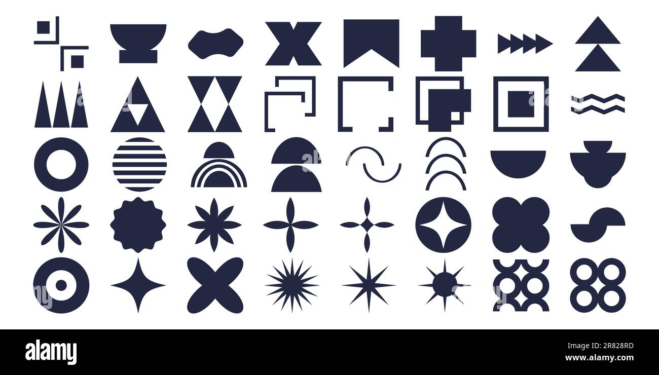 Set geometric shapes contemporary modern trendy elements basic forms ...