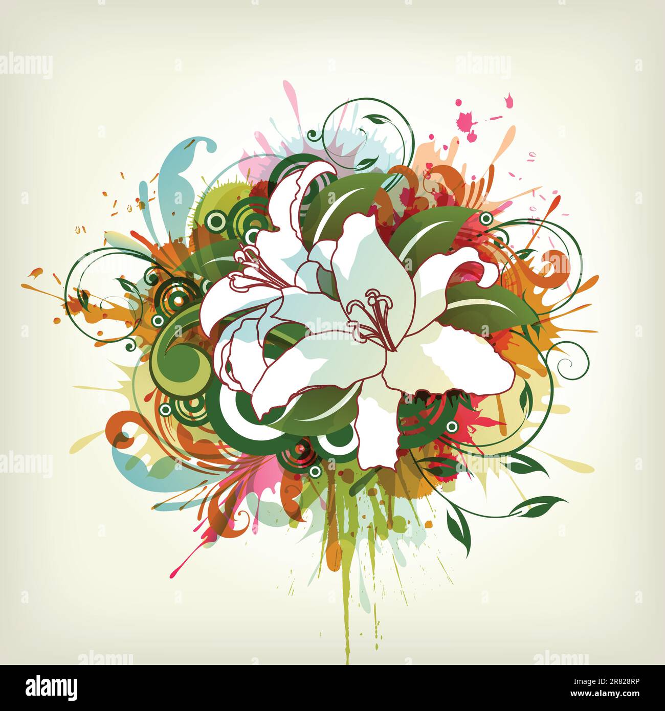 illustration drawing of floral background Stock Vector Image & Art - Alamy