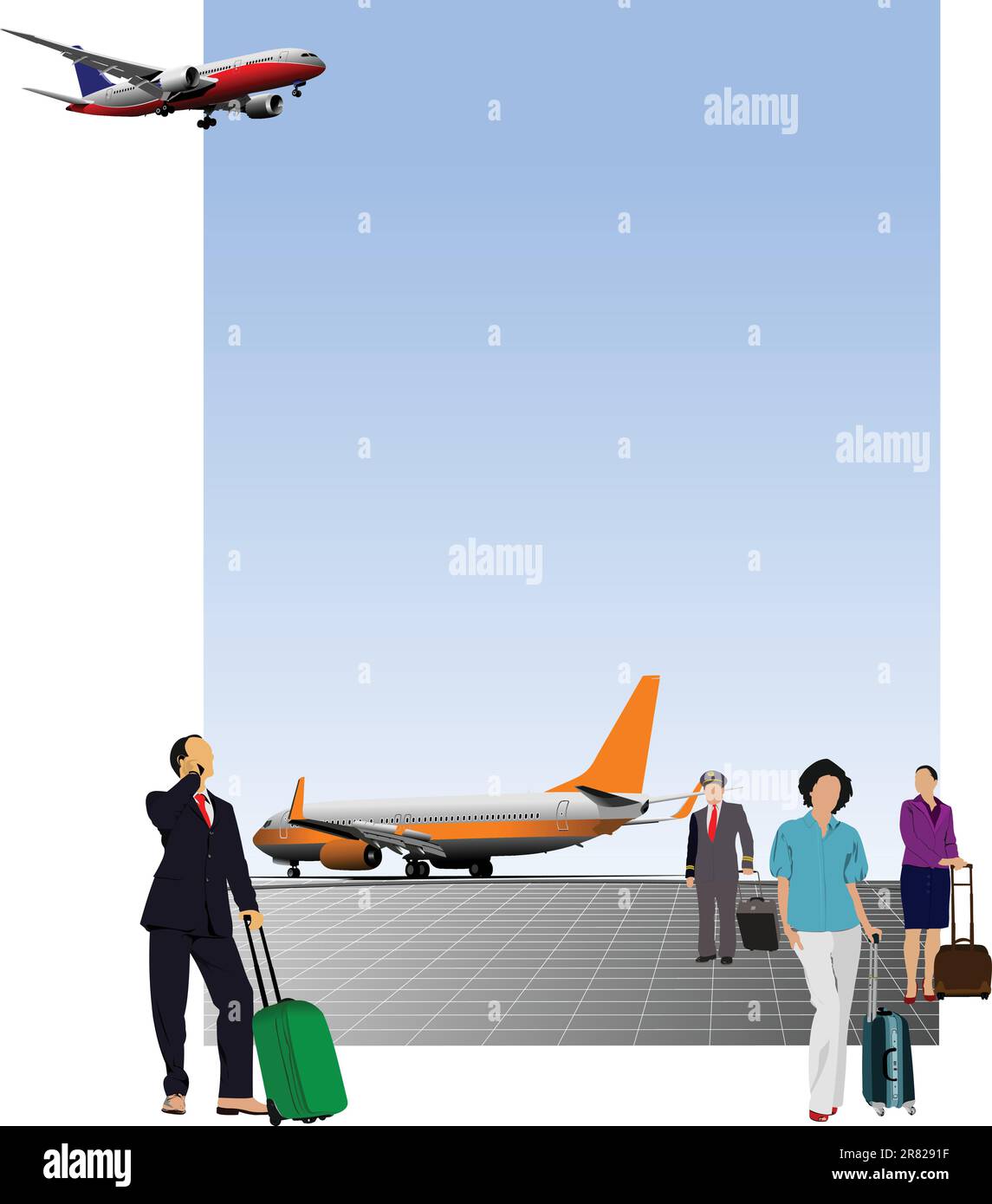 Airport scene . Vector illustration for designers Stock Vector Image ...