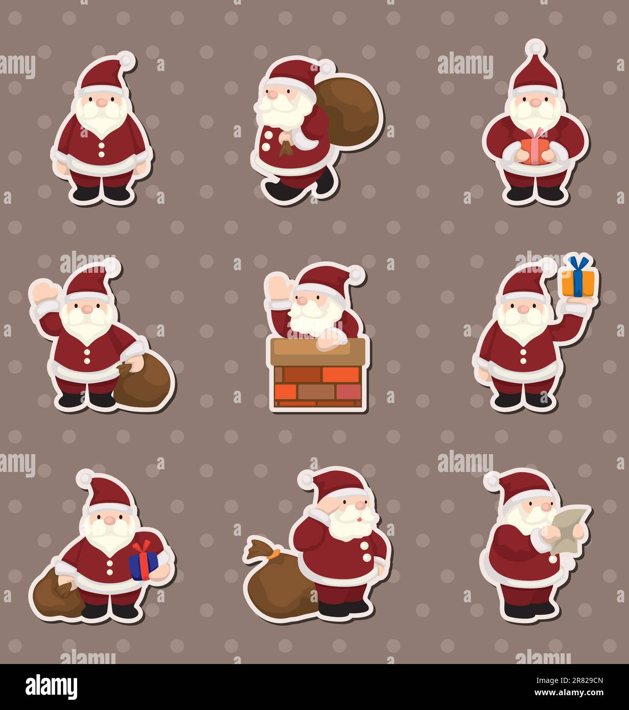 Santa stickers Stock Vector Images - Alamy