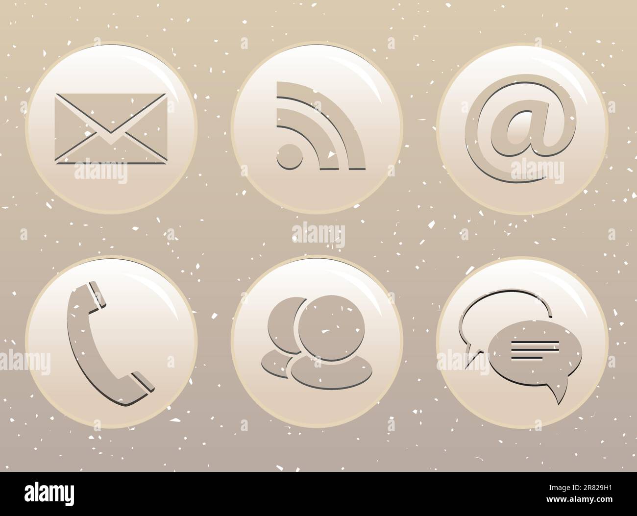 Modern communication glossy web icons on grunge background. Vector ...