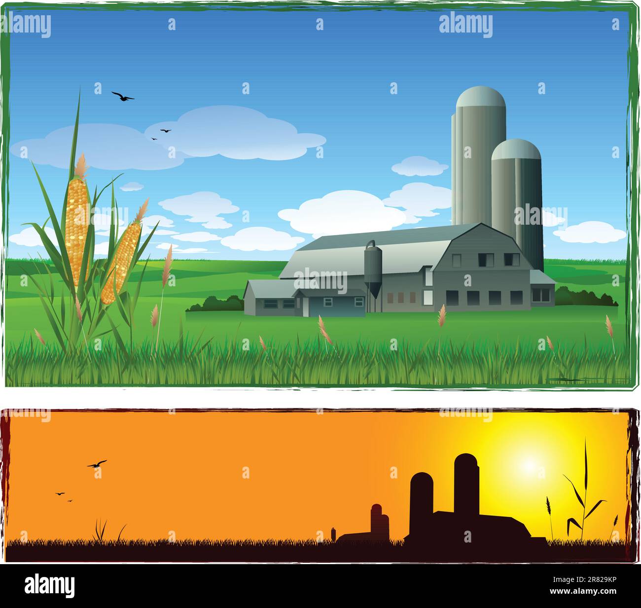 Farm harvest background illustration Stock Vector Image & Art - Alamy