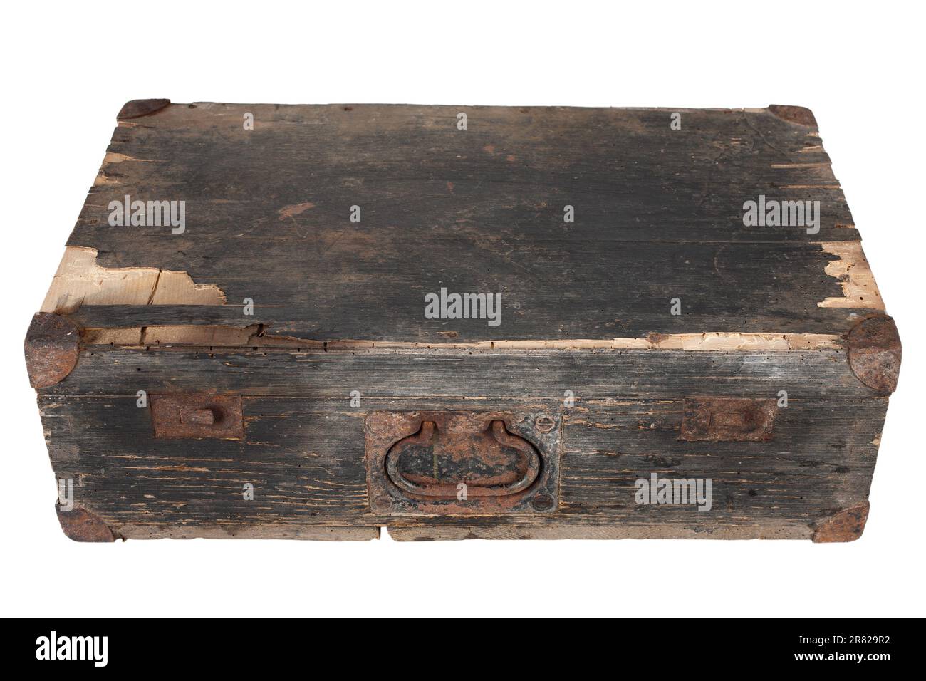 WW2 German Army ammunition wooden crate. Isolated on white background ...