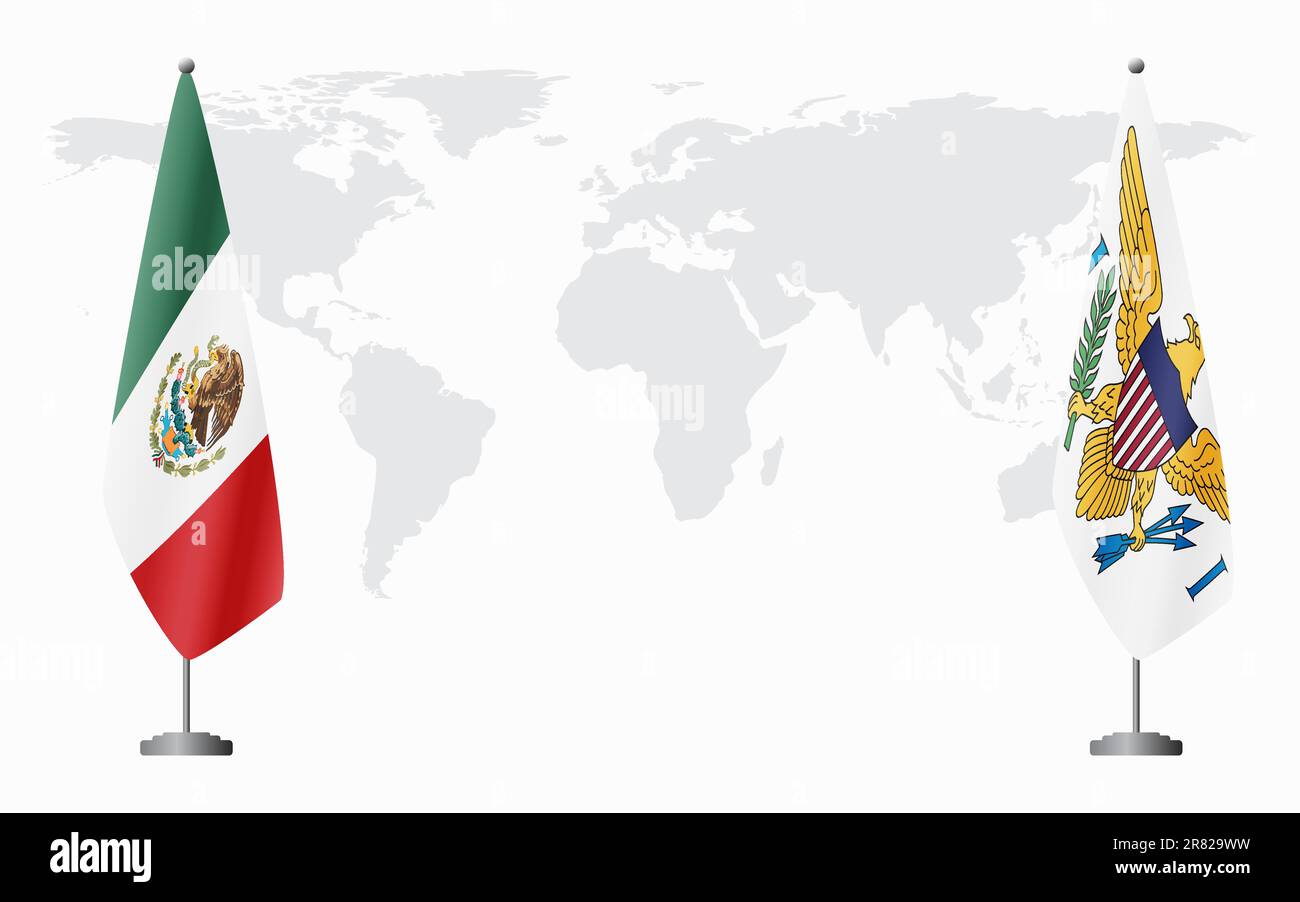 Mexico and United States Virgin Islands flags for official meeting ...