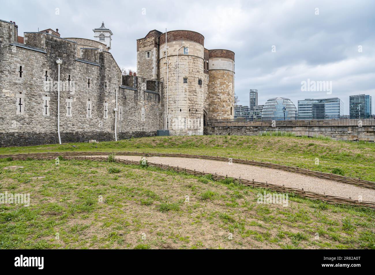 The Casements outer wall and Bywards Tower of the Tower of London ...