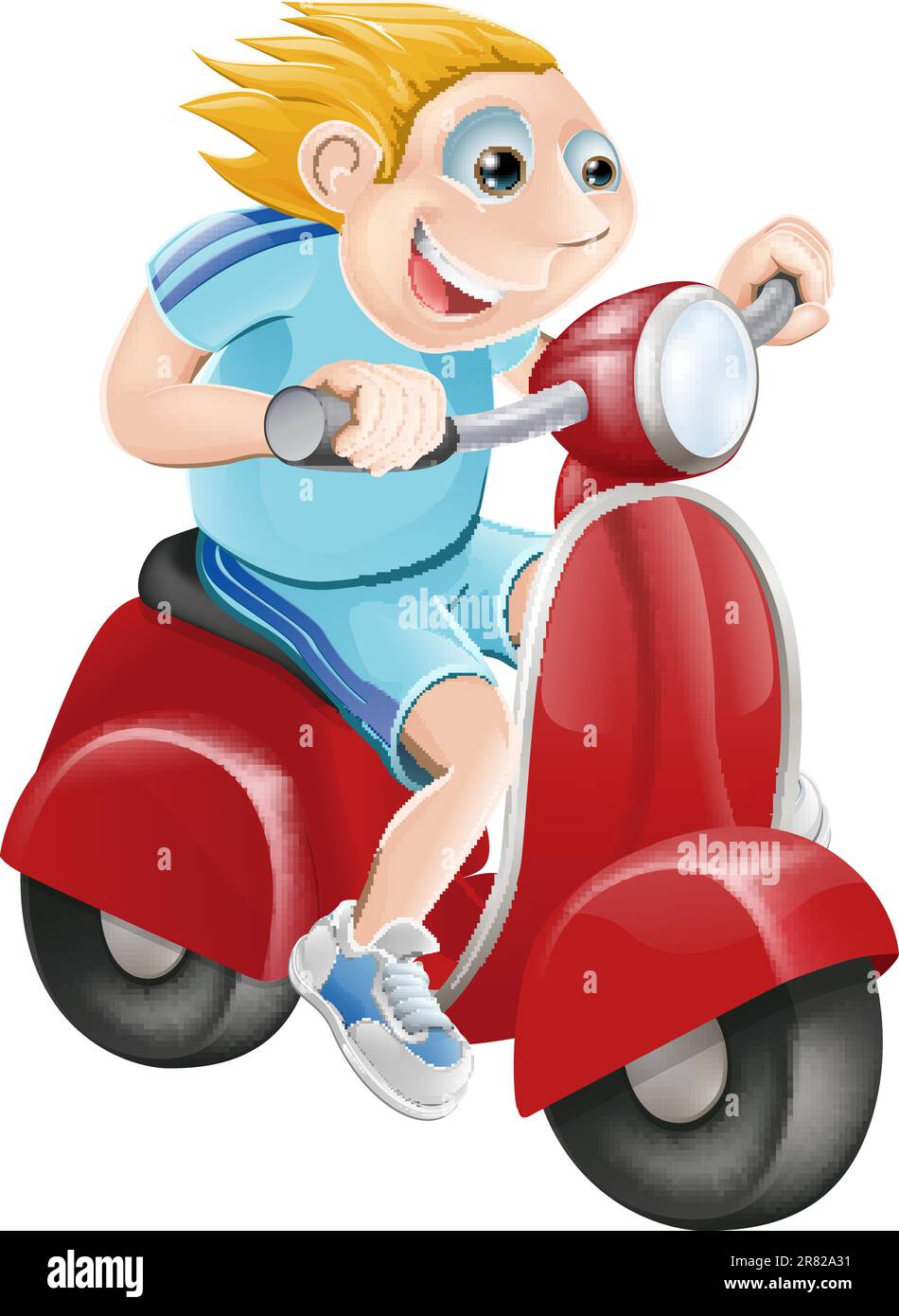On a moped Stock Vector Images - Alamy