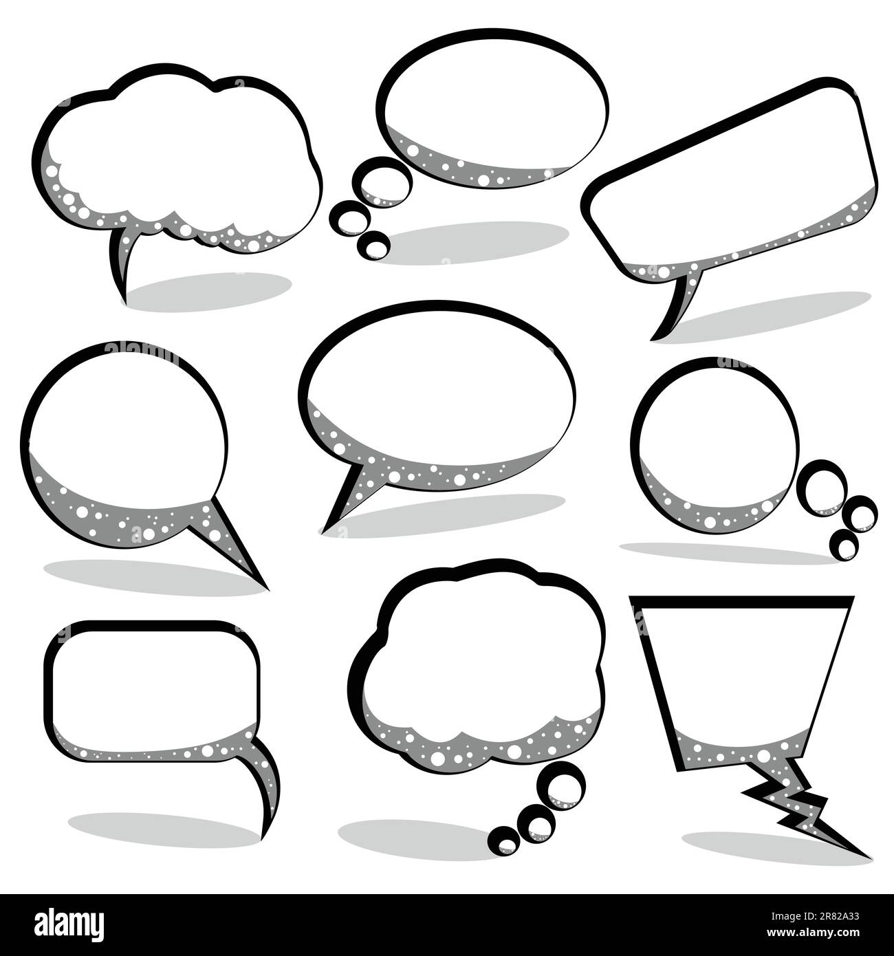 speech and thought bubbles against white background, abstract vector ...