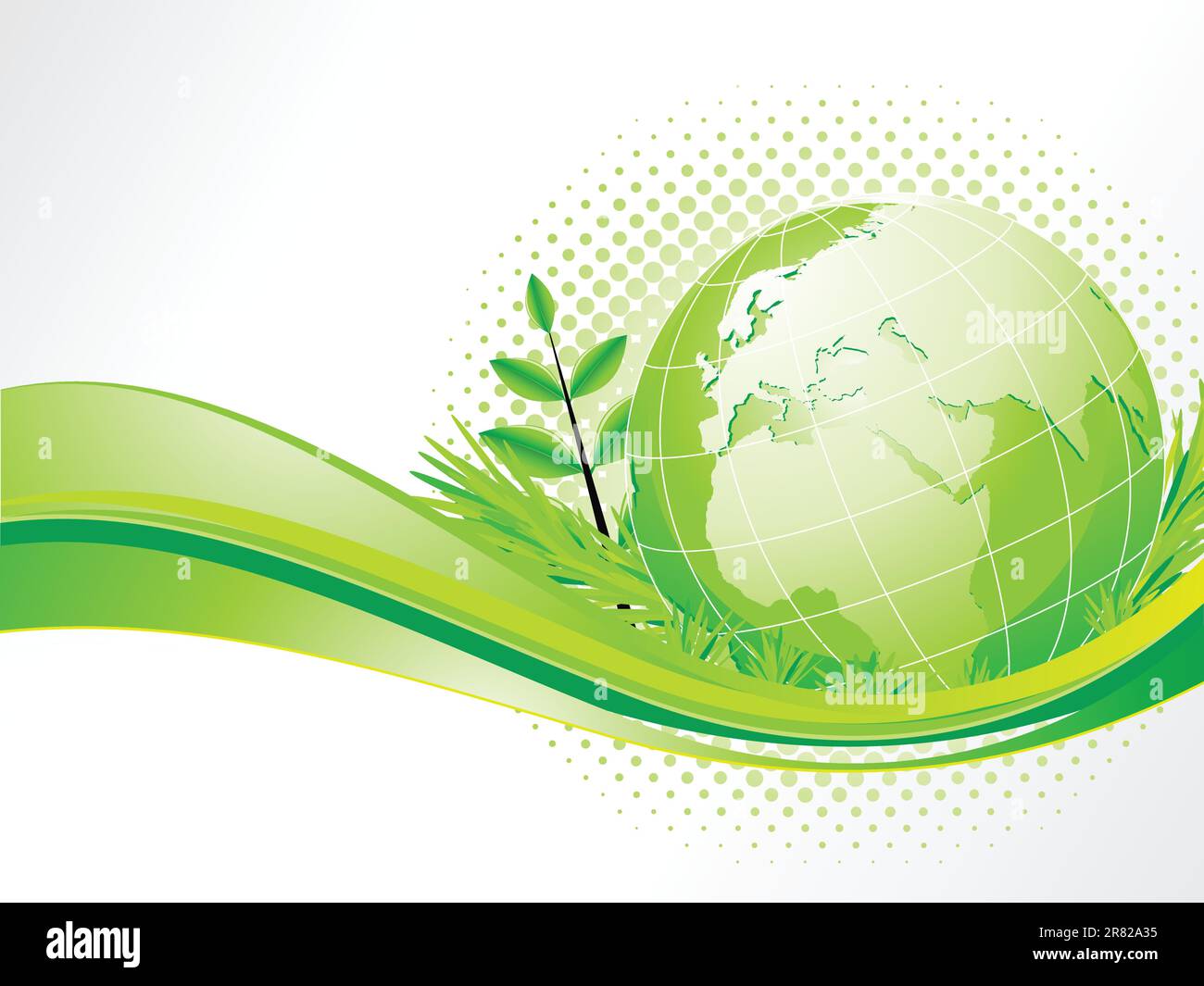 abstract eco background with globe vector illustration Stock Vector ...