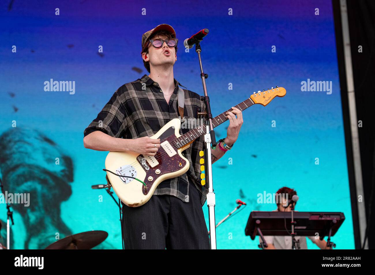 Jake Luppen of Hippo Campus performs during the 2023 Bonnaroo Music and ...