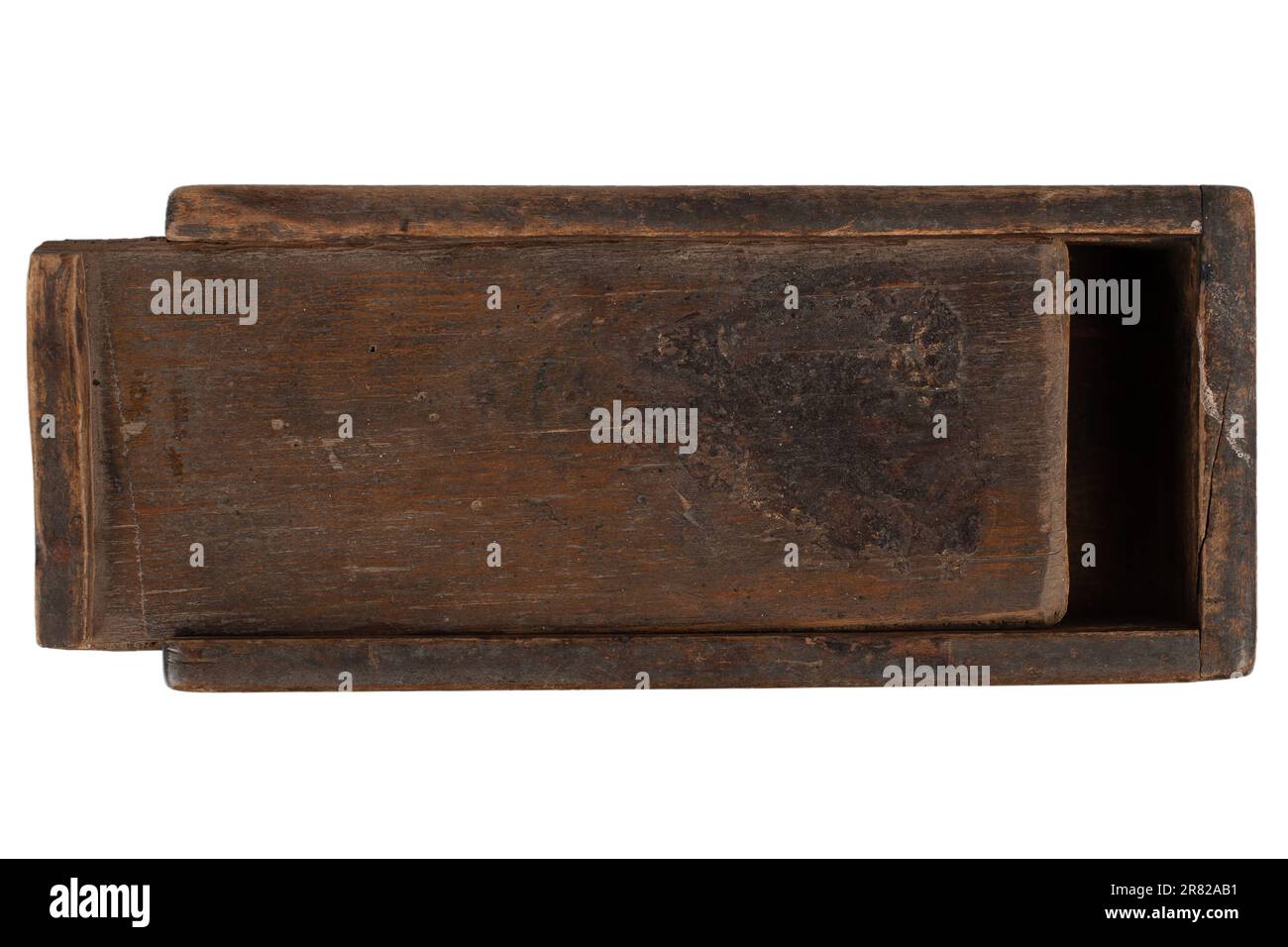 Vintage wooden box on white background Stock Photo - Alamy