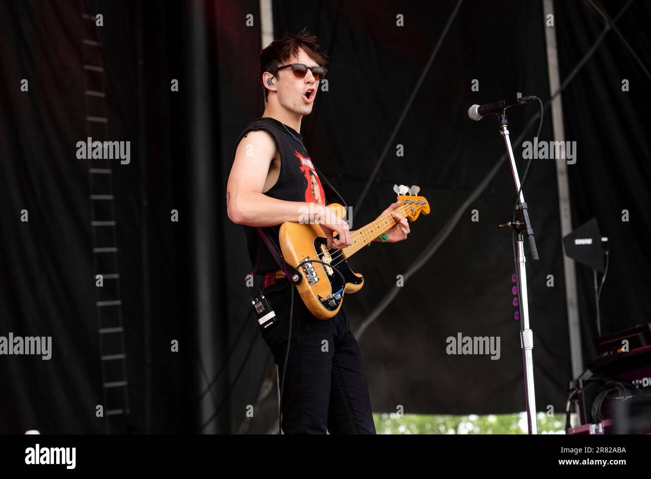 Zach Sutton of Hippo Campus performs during the 2023 Bonnaroo Music and ...