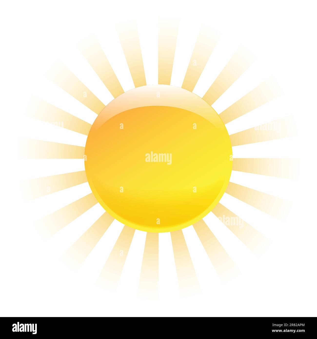 Nice shining sun isolated on white background. Vector illustration ...