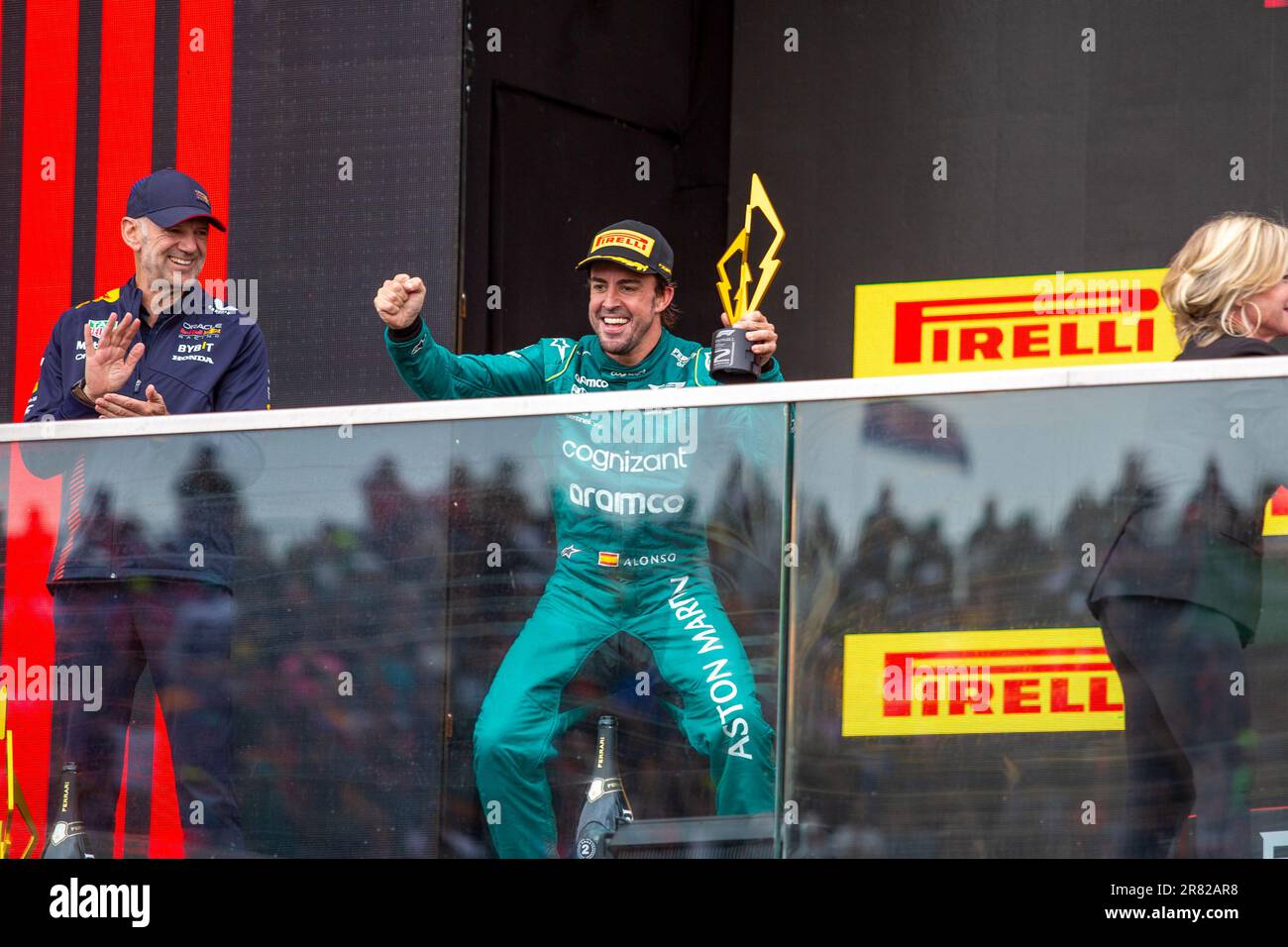 Podium of the race Max Verstappen (NED) Redbull Racing RB19 Fernando ...