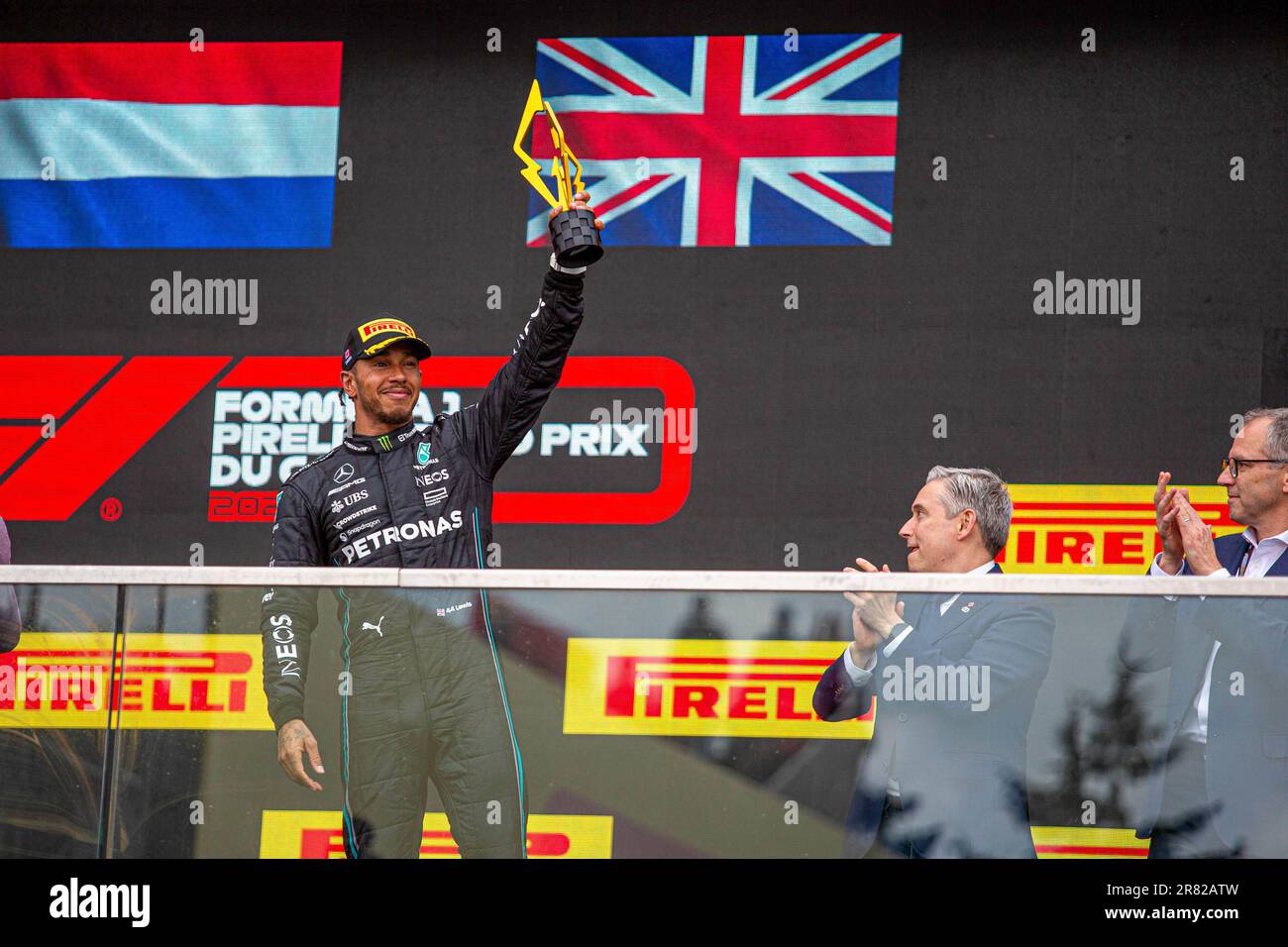 Podium of the race Max Verstappen (NED) Redbull Racing RB19 Fernando ...