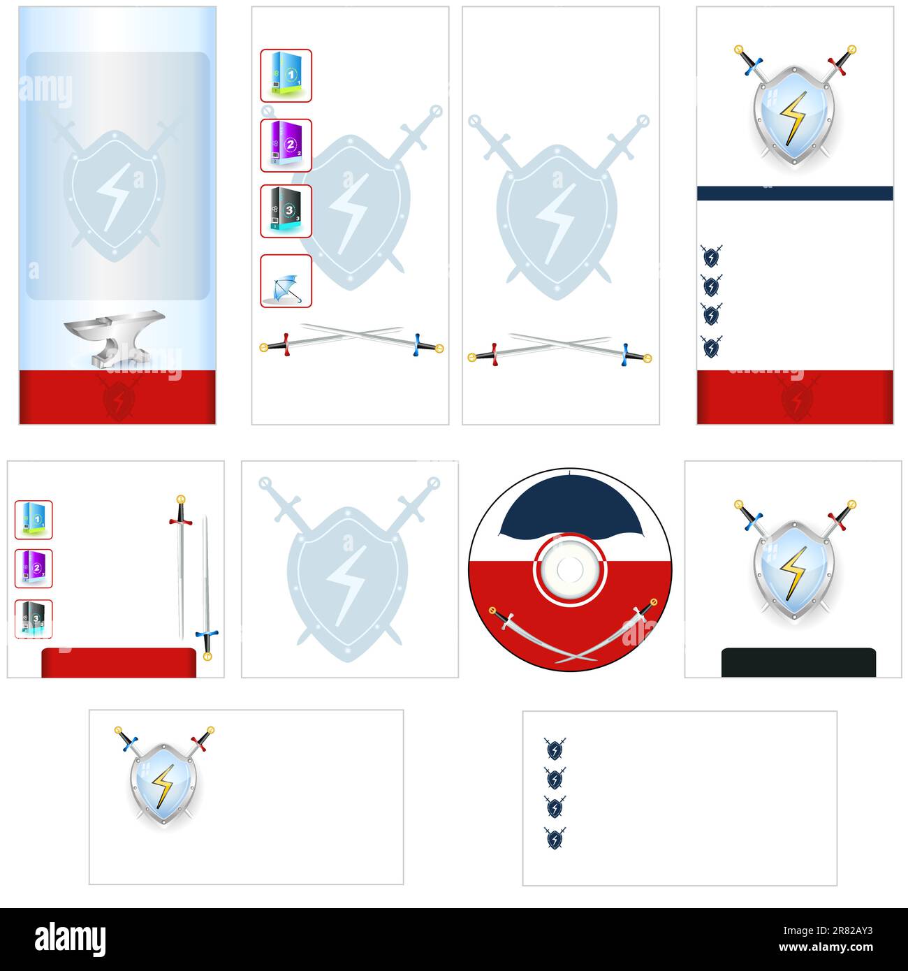 Security stationary template - brochure design, CD cover design and ...