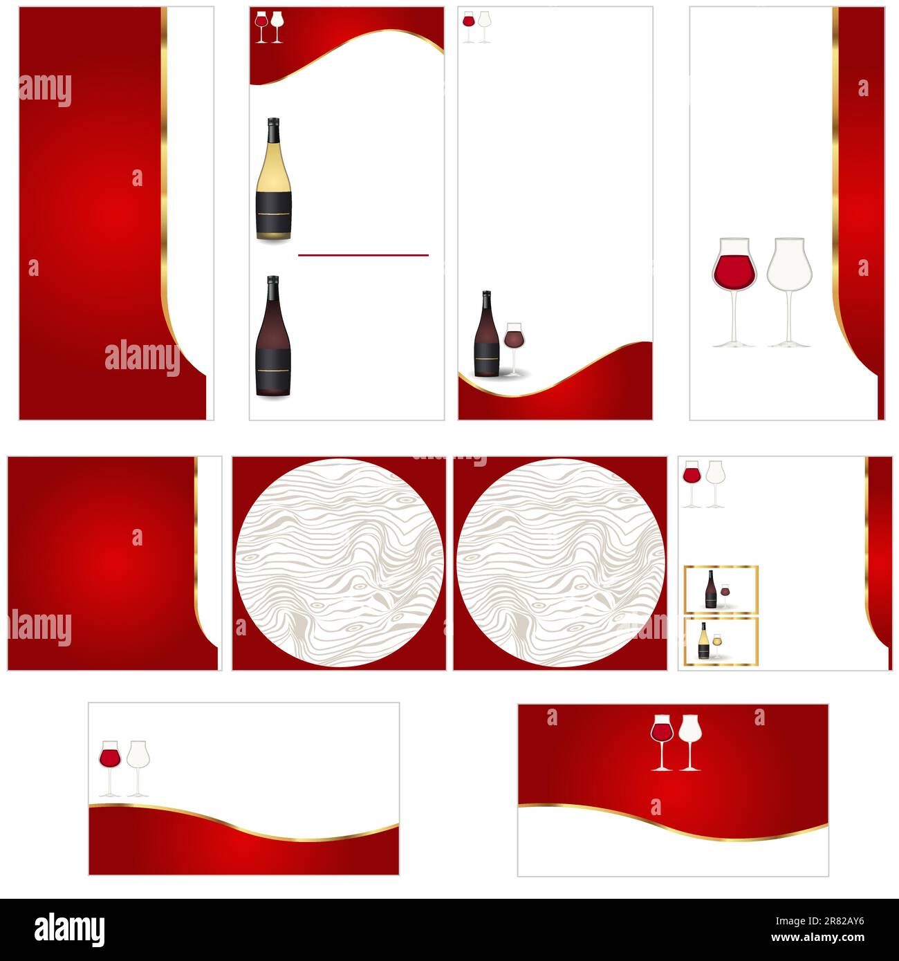 Wine stationary template - brochure design, CD cover design and ...