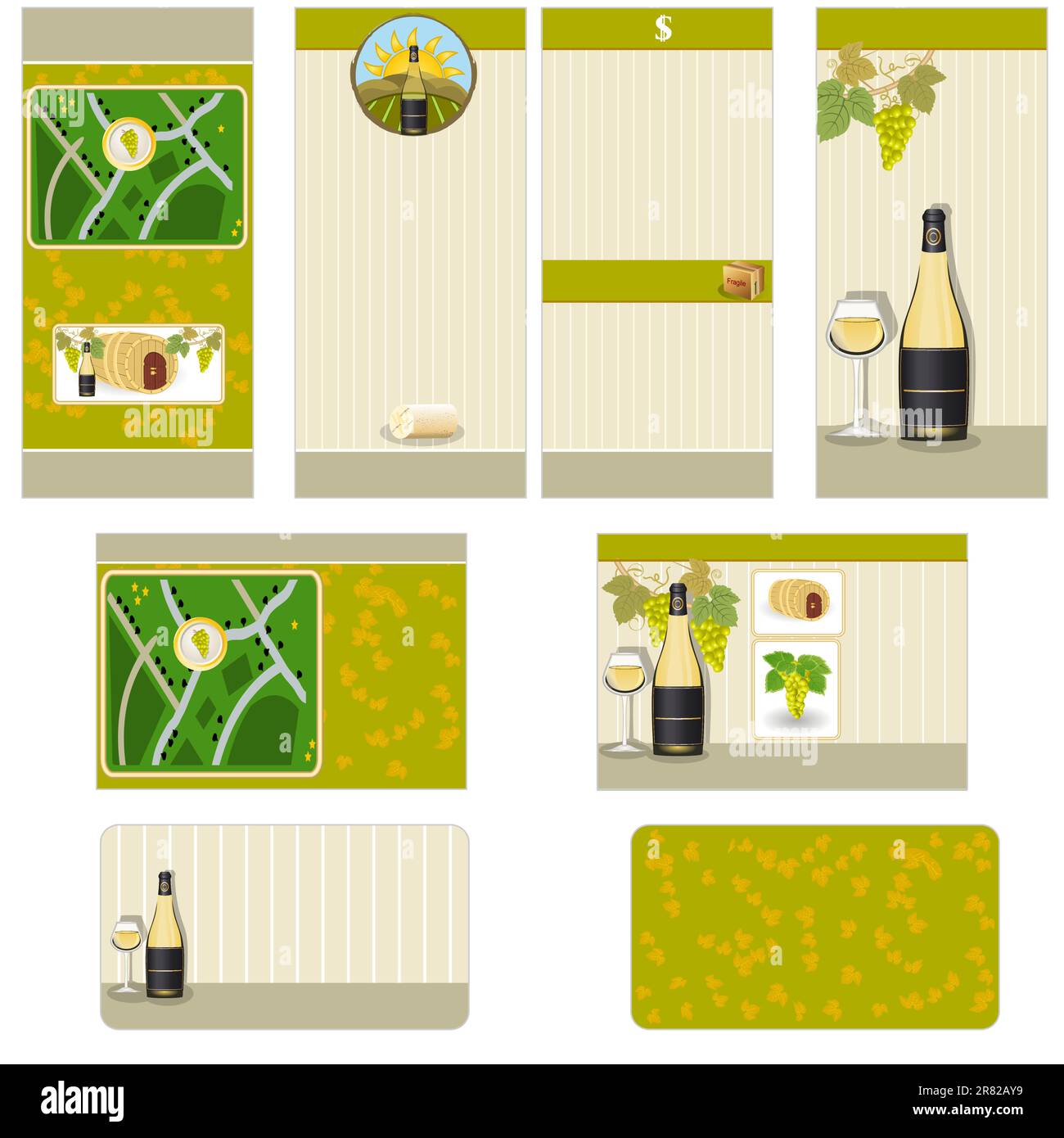 White wine stationary - brochure design, flyer design and business card ...
