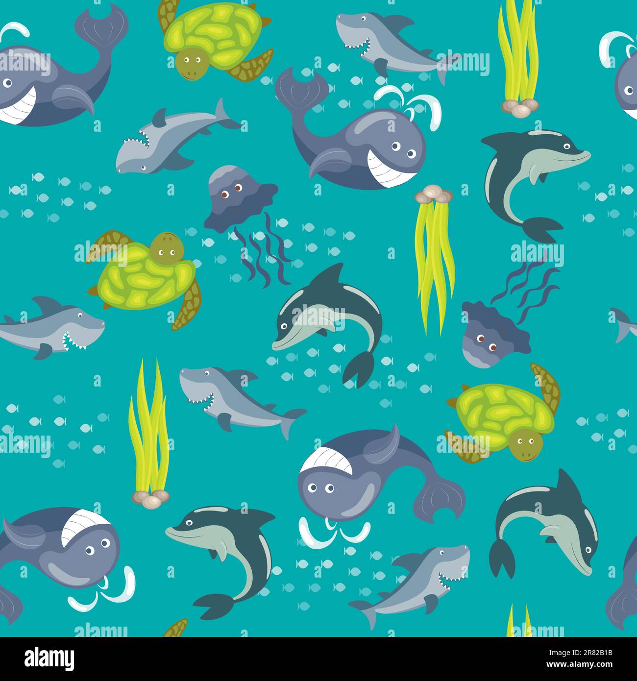 Vector seamless background with sea animals Stock Vector Image & Art ...