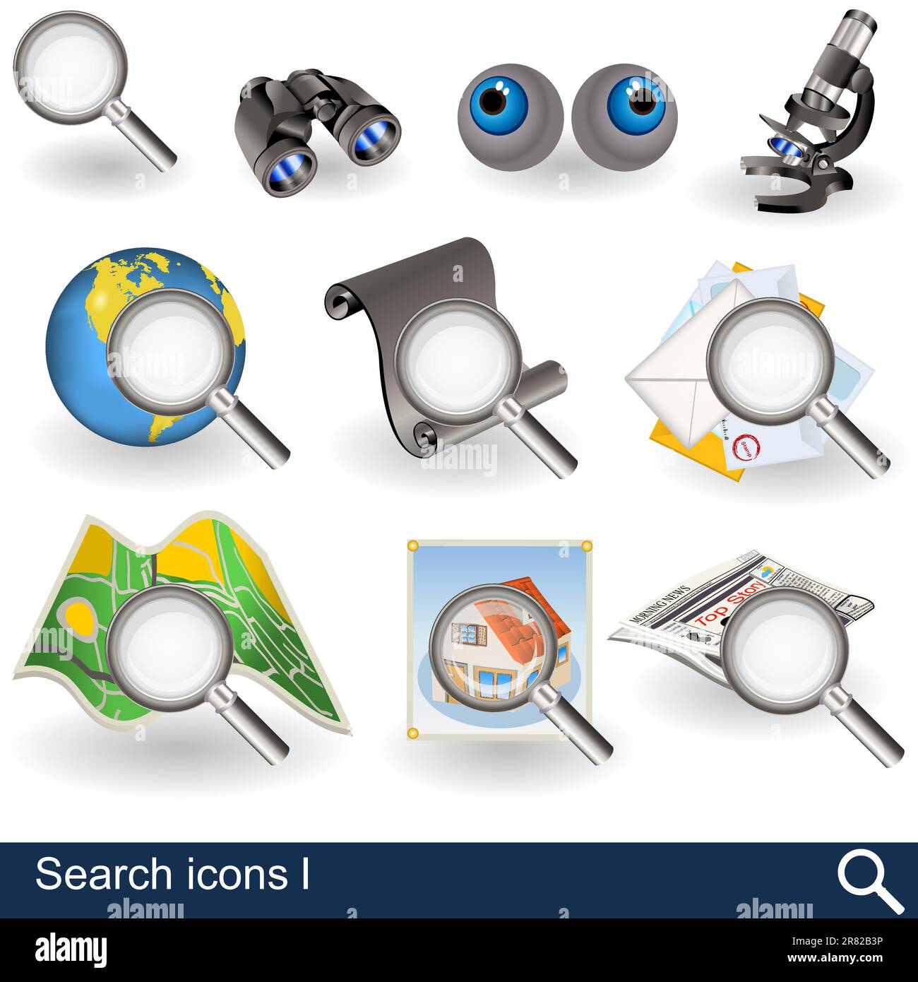 Vector collection of search icons Stock Vector Image & Art - Alamy