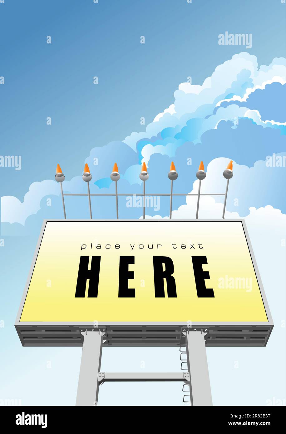 Big billboard publicity over blue sky. Vector illustration Stock Vector ...
