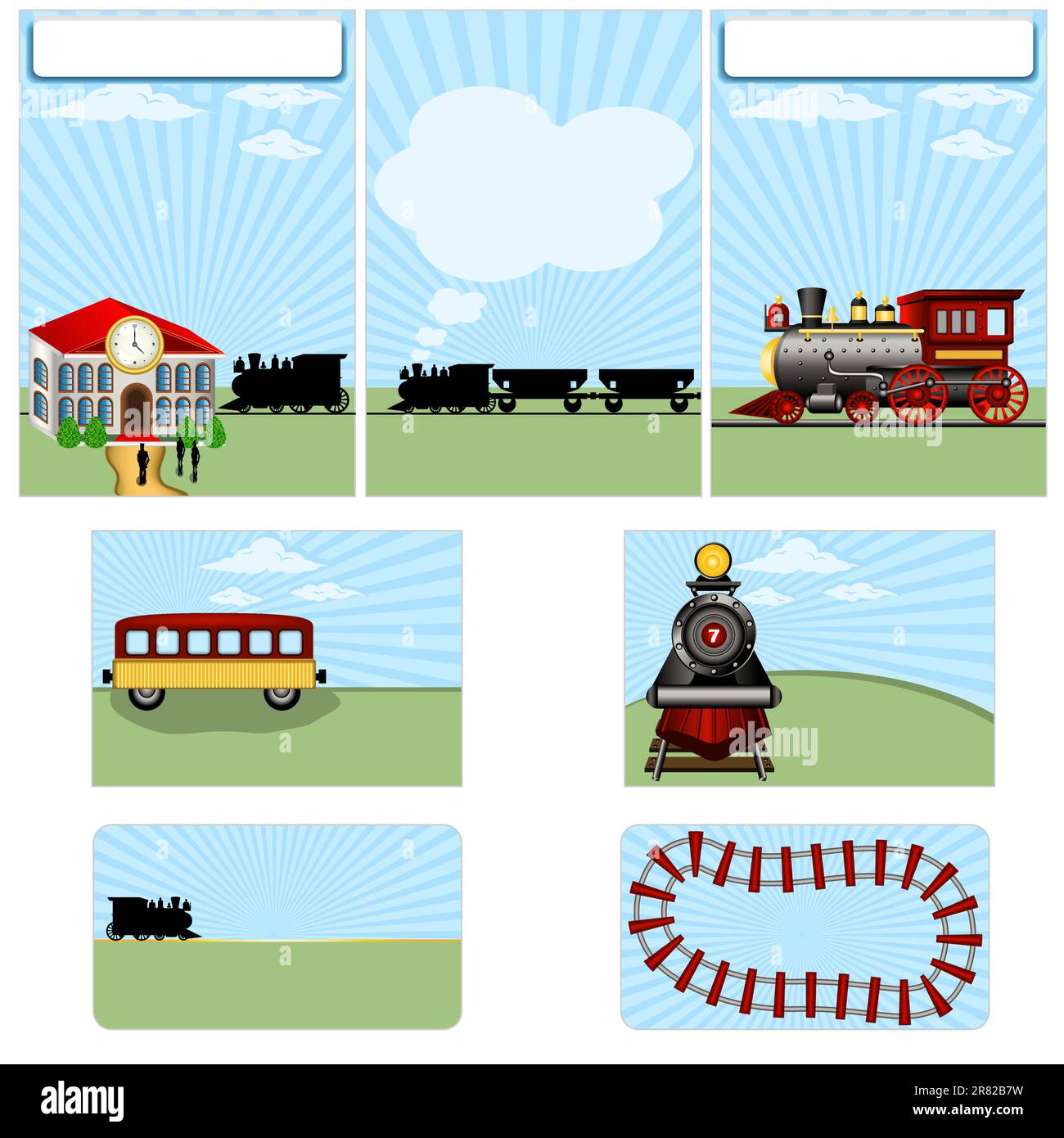 Steam train stationary template - brochure design, flyer design and ...