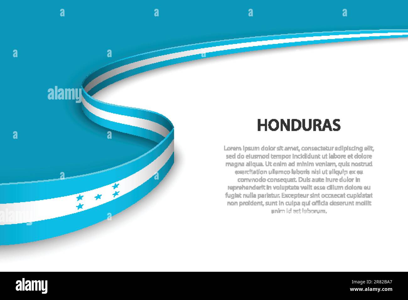 Wave flag of Honduras with copyspace background. Banner or ribbon ...