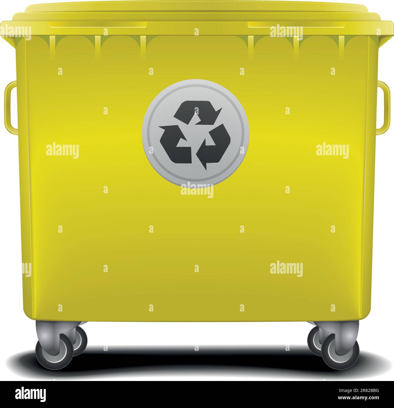 illustration of a yellow recycling bin Stock Vector Image & Art - Alamy