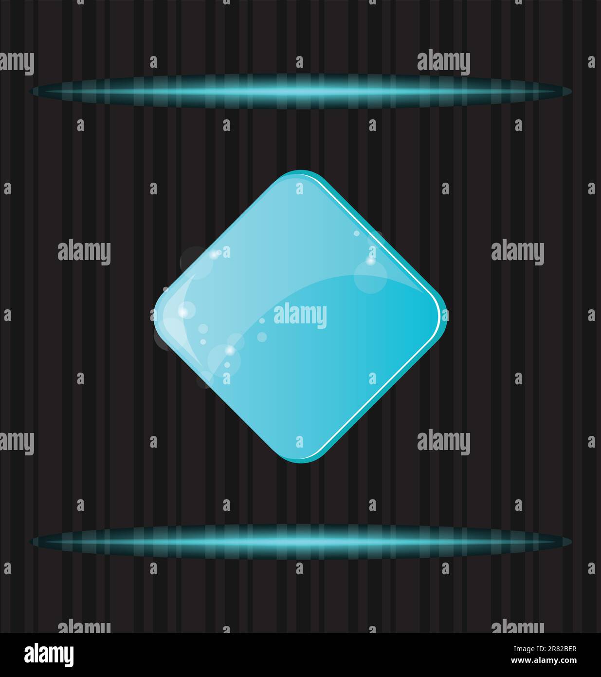 Illustration blue glossy blank web button with reflection - vector ...