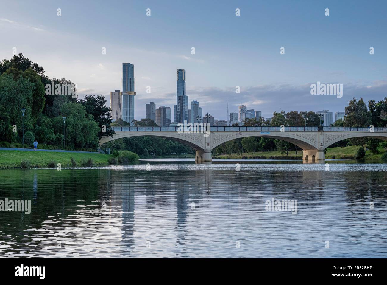 Aerial view of the iconic Yarra River skyline in Melbourne, Australia ...