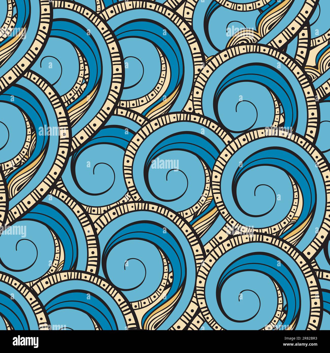 vector seamless ethnic pattern with waves, can be used as background ...