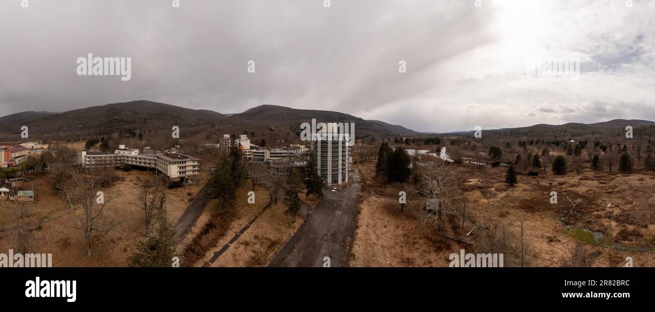 Ruins of the Nevele Grande Hotel, a high rise resort hotel located in ...