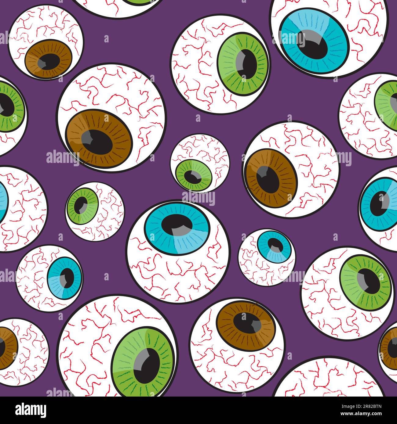 A seamless pattern made up of creepy eyeballs staring into different ...